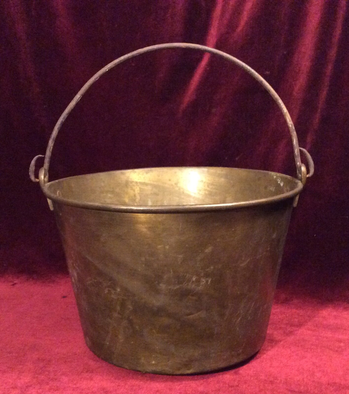 VINTAGE LARGE 7" HIGH x 11" DIAMETER SPUN BRASS BUCKET H. W. Hayden's ...