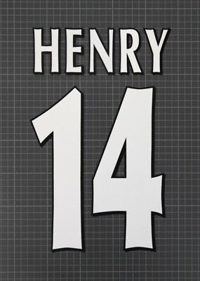 HENRY #14 1997-2007 Player Size Champions League White Nameset Lextra ...