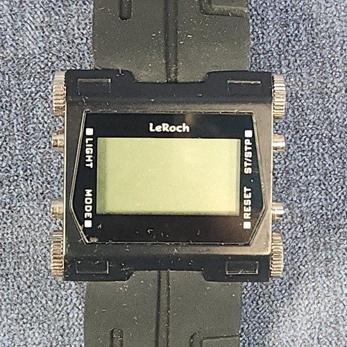 LaRoch Chunky Fashion Digital Watch Quartz Black Band NEW Old Stock u ...