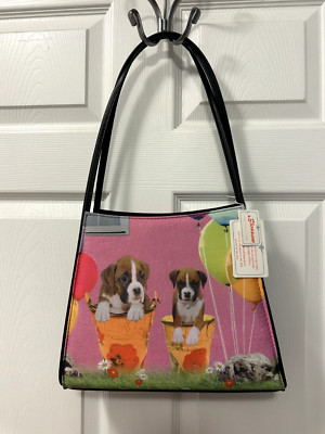 New Blossom Collection Boxer Dog Bling Purse Boxer Puppies in Cups ...