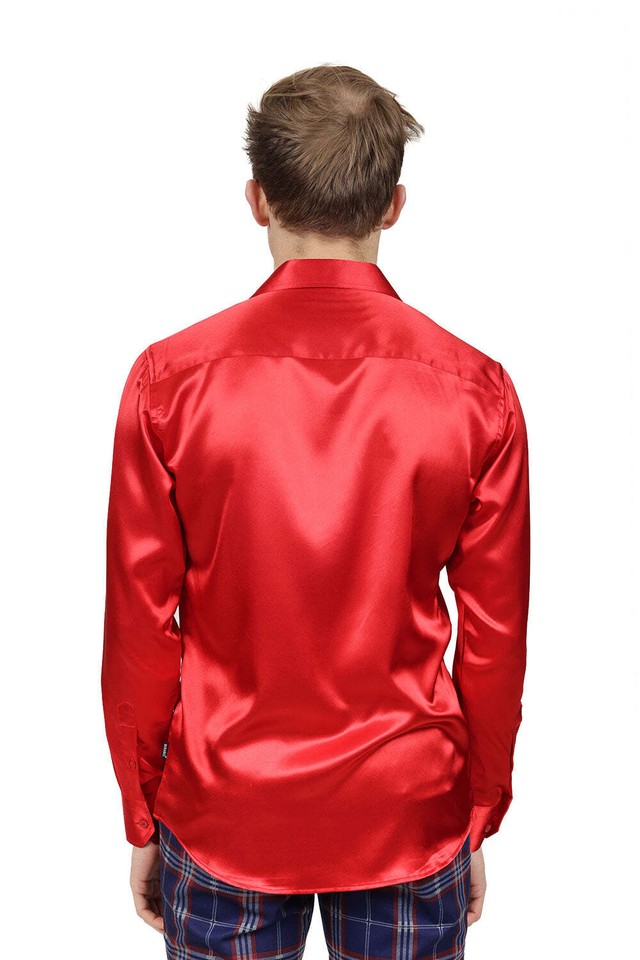 BARABAS Mens Luxury Metallic Long Sleeve Button Down Shiny shirts B312 ...