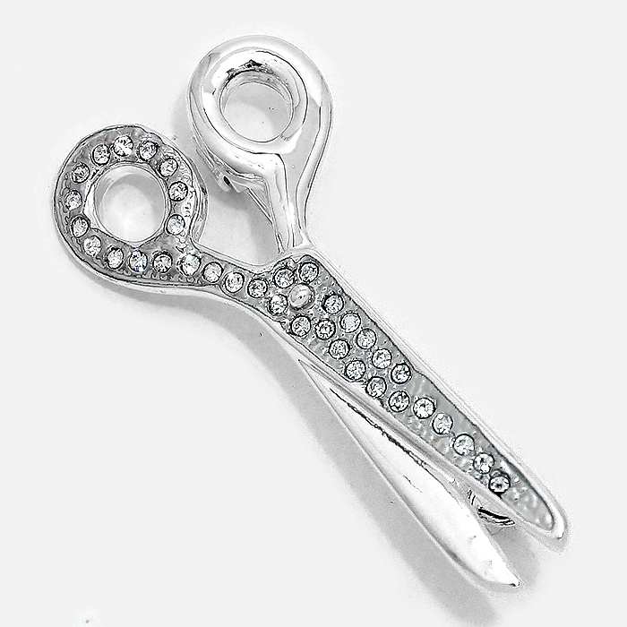 Cosmetologist Beautician Hair Stylist Rhinestone Scissors Pin ...