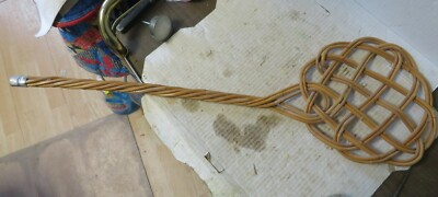 Vintage Bamboo Wicker Rattan Rug Beater 29" Long by 9" Wide MCM Tiki | eBay