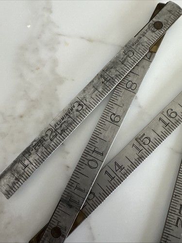 Vintage Aluminum Metal Rule - Oil Brass Joints 36” Folding Ruler | eBay