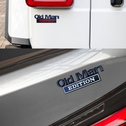 Metal Old Man Edition Emblem 3D Badge for Universal Car Truck Chrome ...