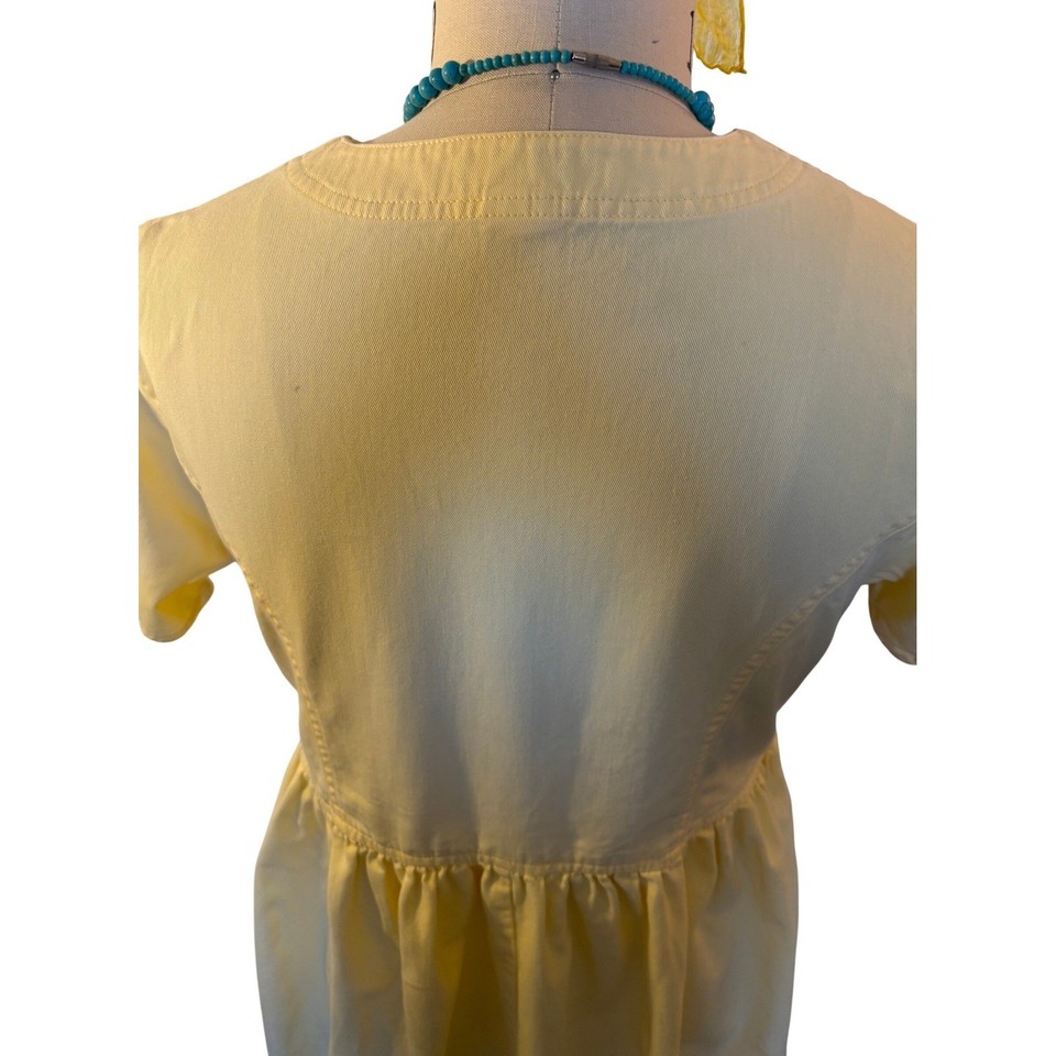 Vintage Butter Yellow 1980s FADS Yellow Cotton Button Front Day Dress ...
