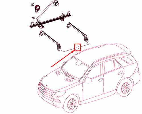 NEU MB ML W166 VORDER- UND HINTERDACH-BASIC-TRAGSCHIENE A166890139364 ...