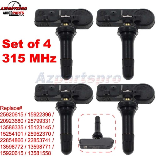 4x TPMS TIRE PRESSURE SENSOR 25799331 15123145 15254101 FOR Chevy ...