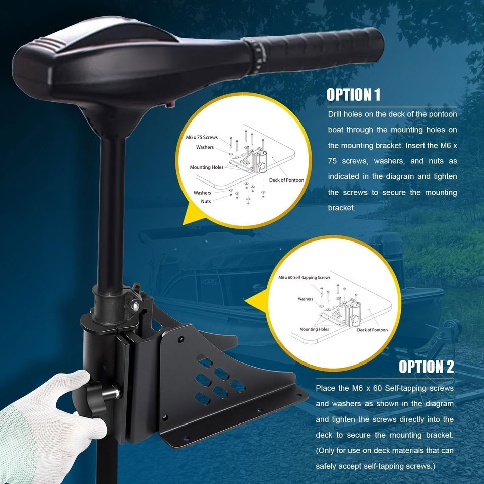 Universal Trolling Motor Deck Mount Bracket for Newport Vessels Pontoon ...