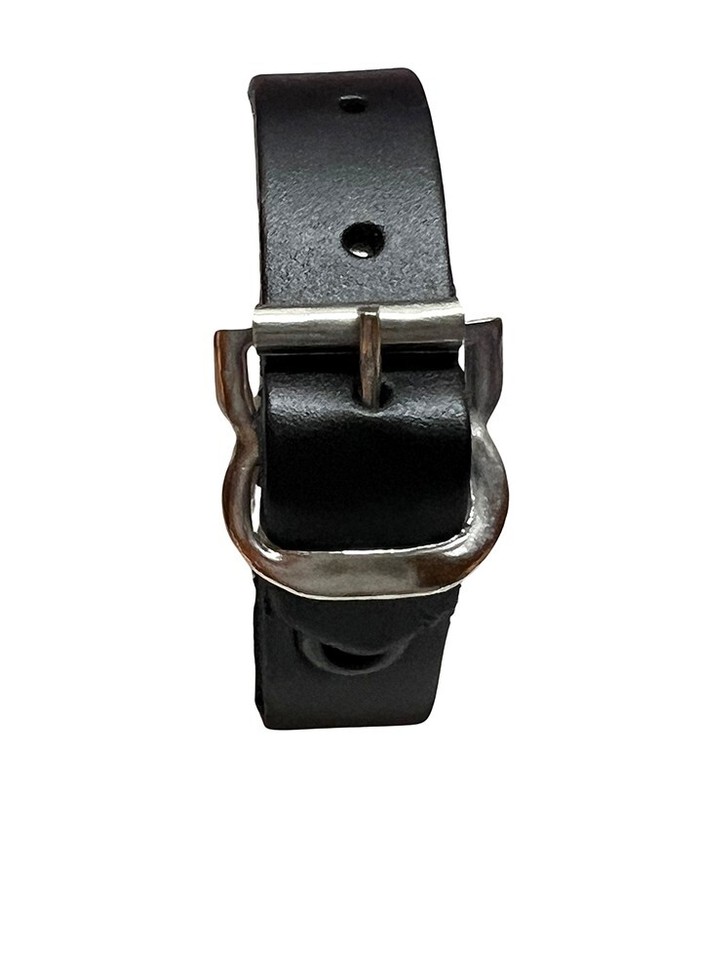 20 Black Leather Luggage Travel Tag Loop Strap ID Tags Silver Buckle 7 ...