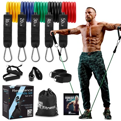 XPRT Fitness 11-Piece Resistance Bands Set 150LB - Ultimate Home Gym ...