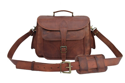 Genuine Leather Camera Bag DSLR SLR Case Satchel Messenger Handbag ...
