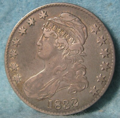 1832 Lettered Edge Capped Bust Silver Half Dollar Better Grade Old US ...