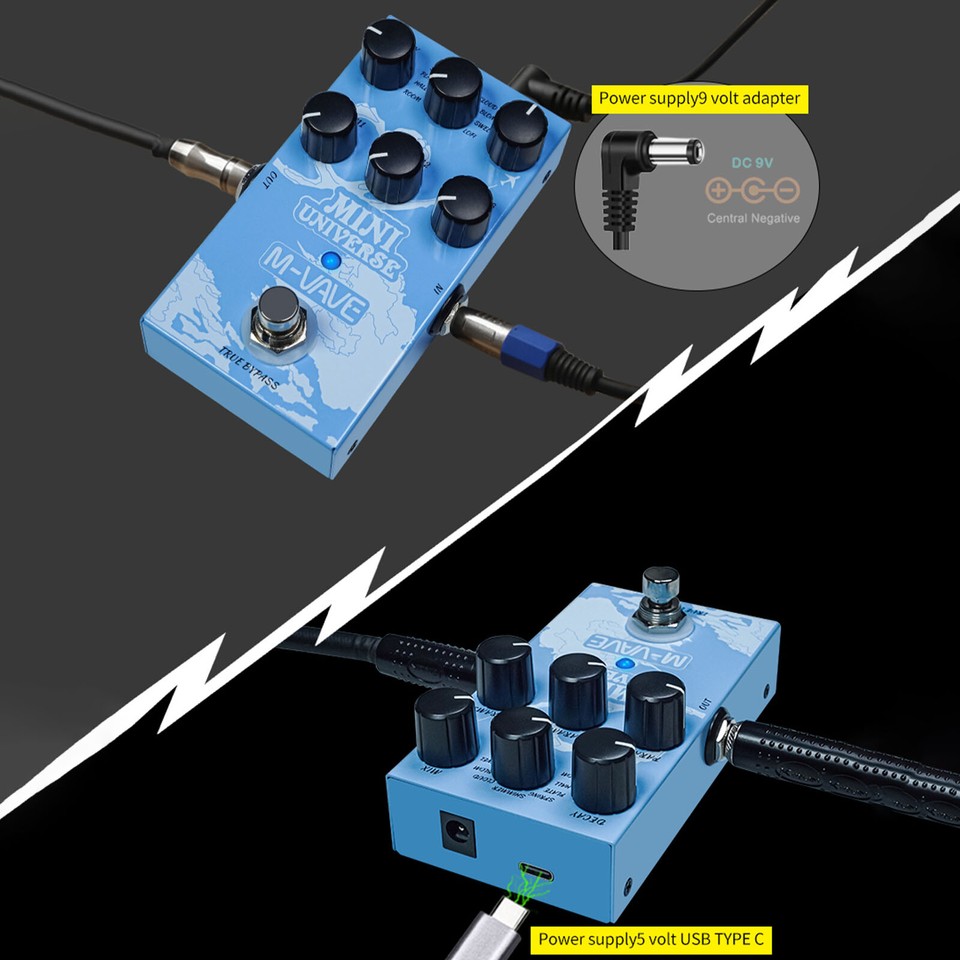 M-VAVE Electric Guitar Pedal 9 Reverb Amp Channel Switch Distortion ...