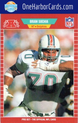 1989 Pro Set Miami Dolphins Football Card #224 Brian Sochia | eBay