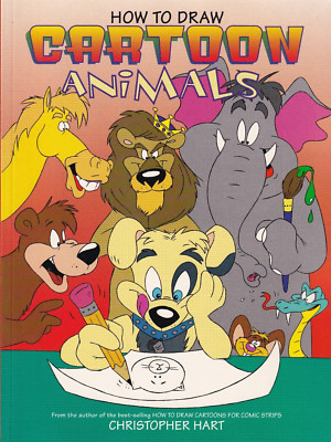 How to Draw Cartoon Animals by Christopher Hart (1995, Trade Paperback ...