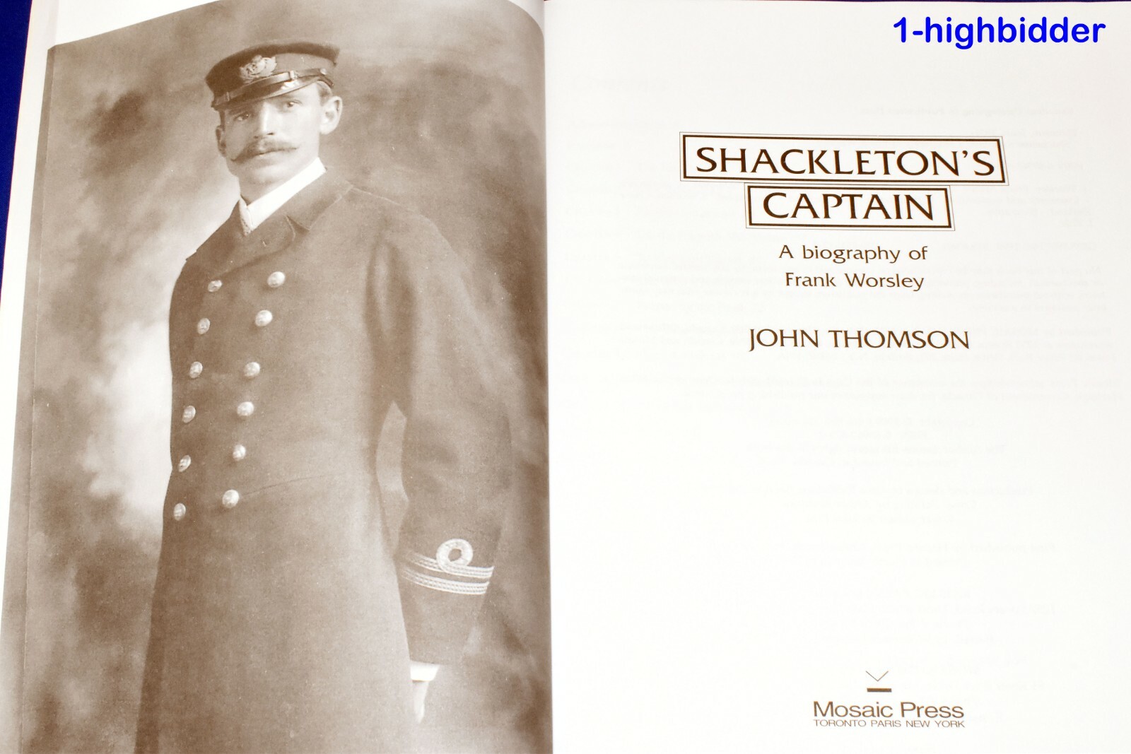 Shackleton's Captain : A Biography of Frank Worsley by John Thomson ...