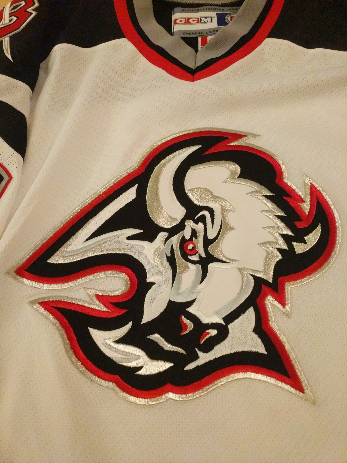 Marty Biron XL Vintage Sabres Goat Head Jersey | eBay