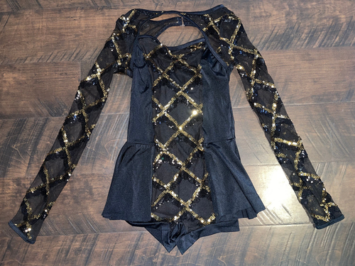 Dance Costume Size SA Adult Weissman 64830 Black Contemporary Sequin | eBay
