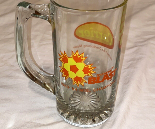 Vtg 80's BALTIMORE BLAST Indoor Soccer Glass MISL CHAMPIONS Beer Mug ...