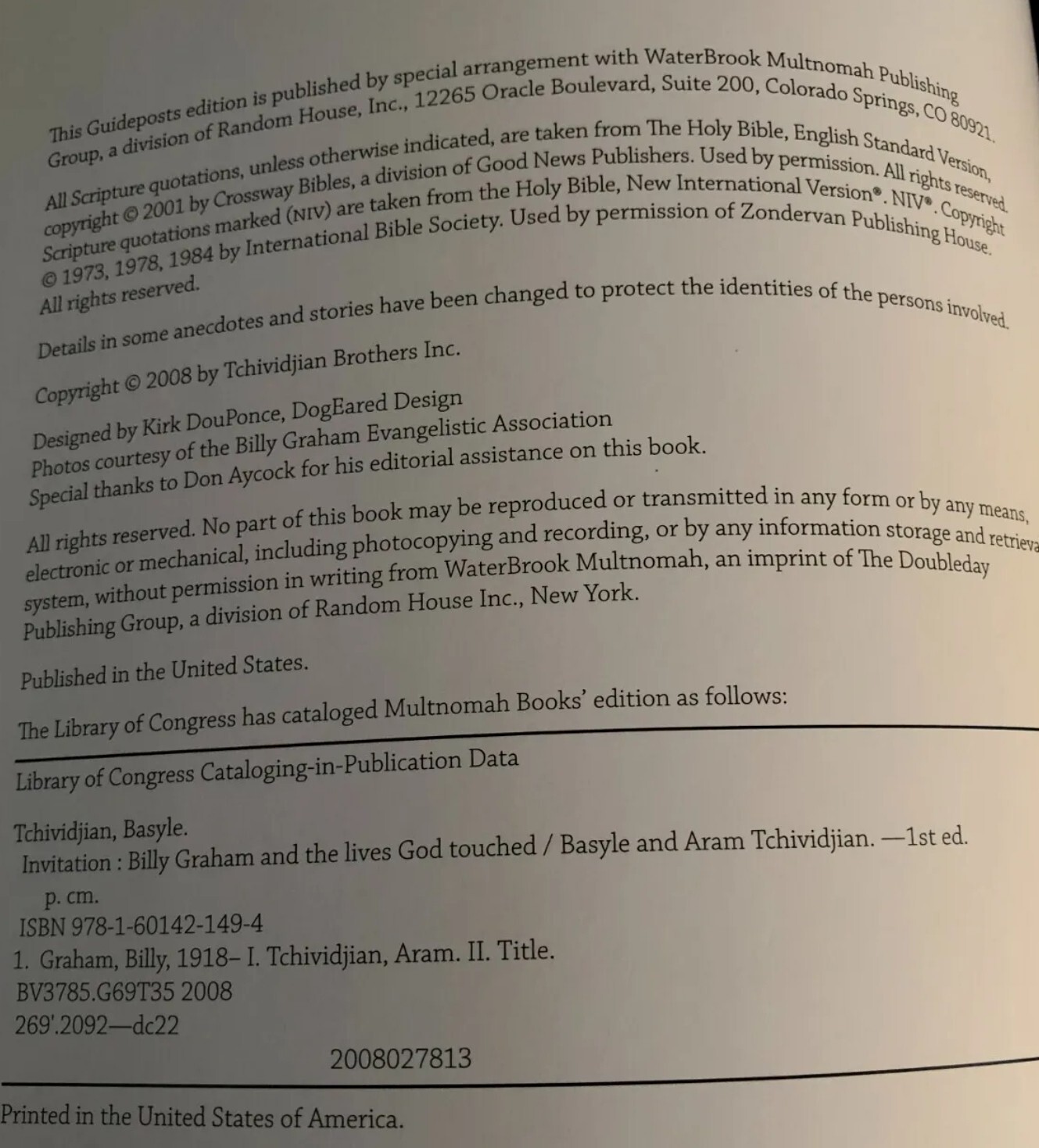 BILLY GRAHAM - Invitation - Billy Graham and the Lives God Touched-HB ...