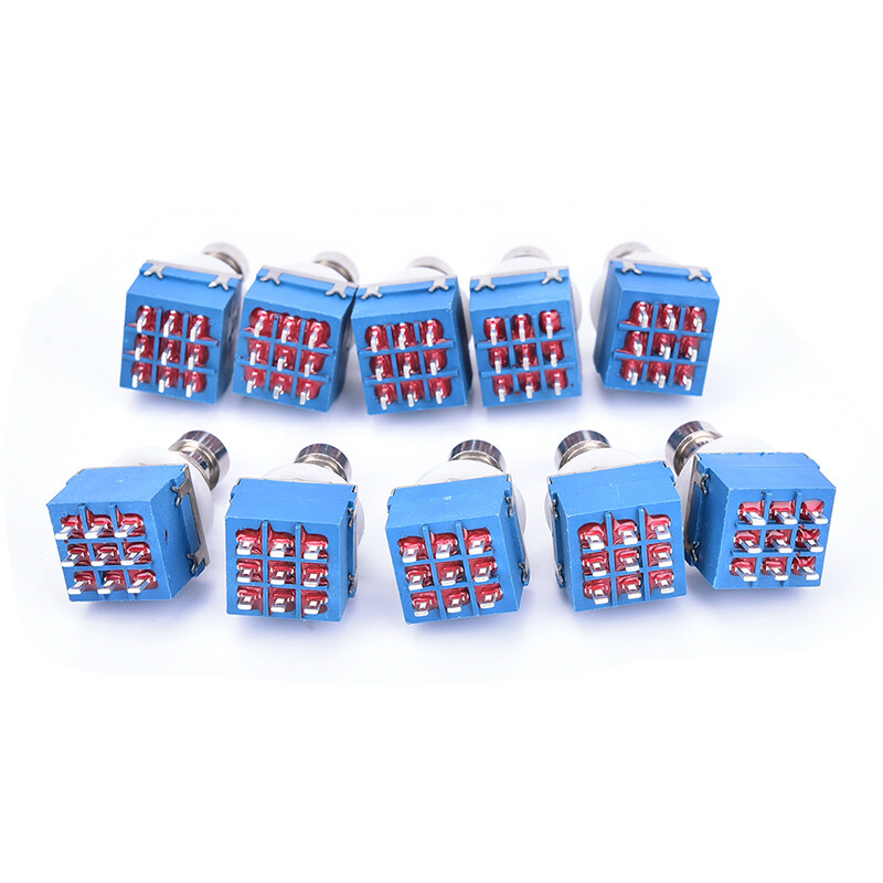 10pcs 9-pin 3PDT Guitar Effects Pedal Box Stomp Foot Metal Switch True ...