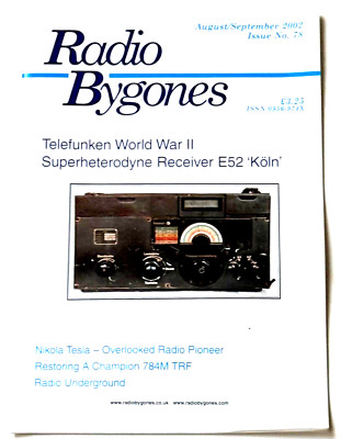 Radio Bygones No 78 Aug/Sept No 78 2002 - E52 Telefunken, Champion 784M TRF | eBay