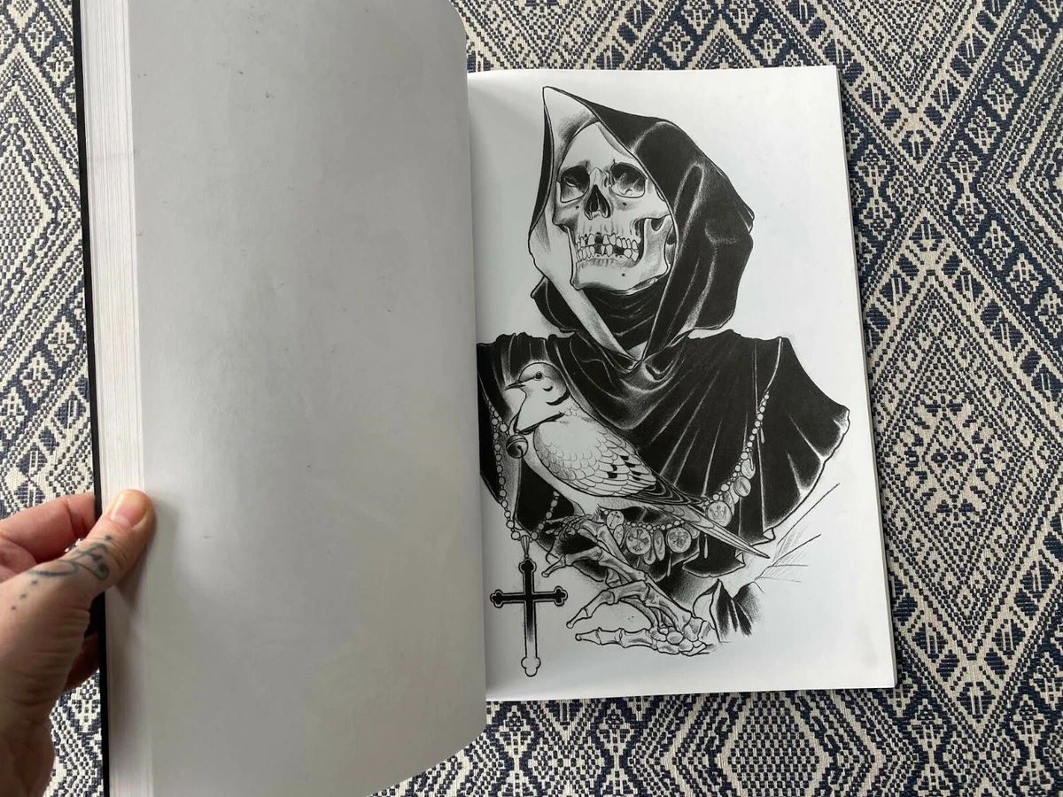 Neo Traditional Skull Tattoo Flash