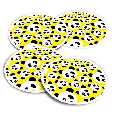 4x Vinyl Stickers Yellow Panda Bear Cartoon Animal #52545 | eBay UK
