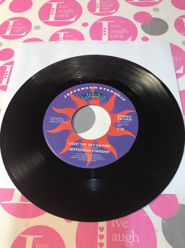 JEFFERSON STARSHIP: "Light The Sky On Fire" / "HYPERDRIVE" 1978 GRUNT ...