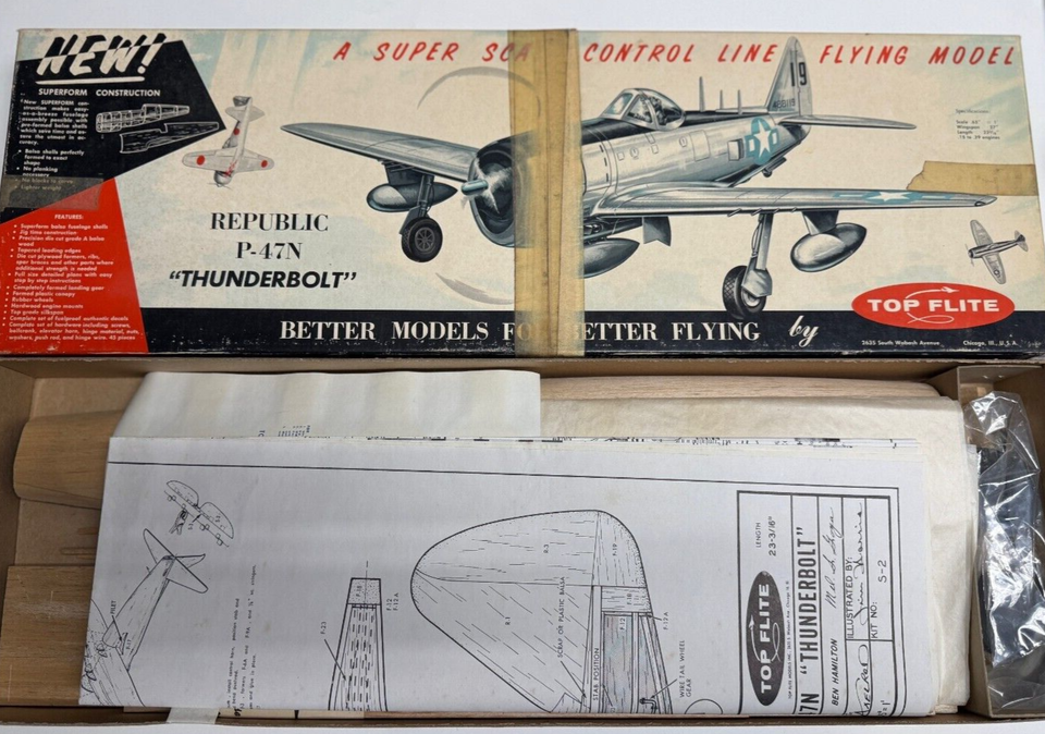 Top Flite Top-Flight Republic P 47 N P-47 P47 Thunderbolt Control Line ...