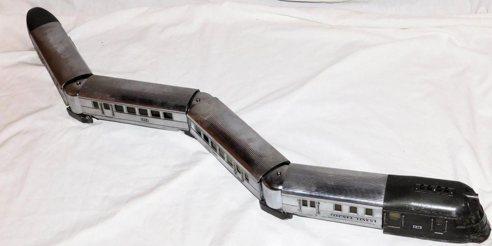 Prewar Lionel FLYING YANKEE set 616 617x2 618 Chrme articulated ...