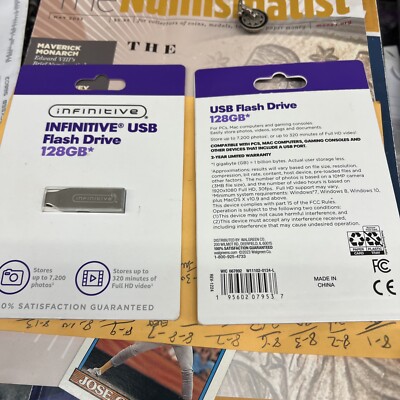 Lot Of 2***Infinitive USB Flash Drive 128 GB for PCs/Mac/Gaming ...