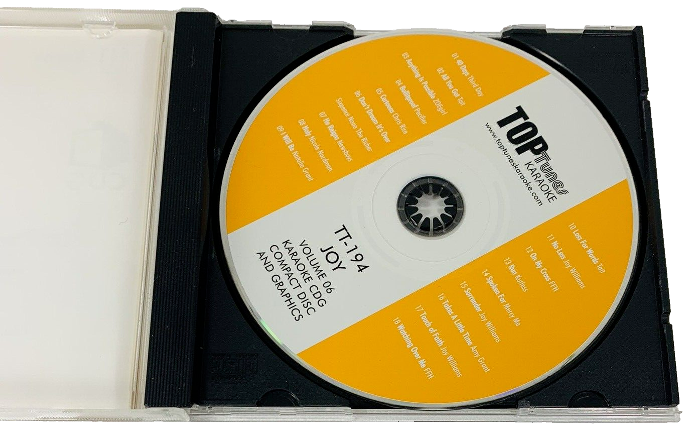Christian Karaoke TT-194 JOY Vol 6 Tait Williams Grant CDG 18 Songs Top ...