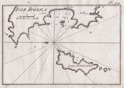 Psara Chios ile island Insel Greece Griechenland map Karte Roux ...