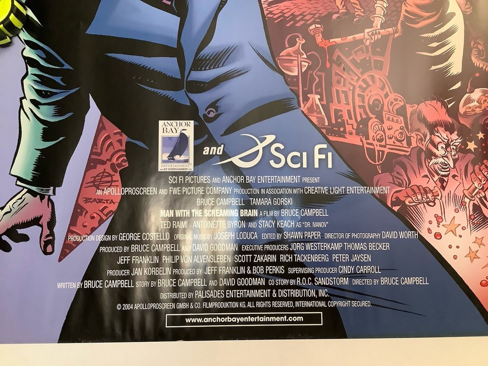 RARE Promo Man With The Screaming Brain Bruce Campbell Movie Poster 26 ...