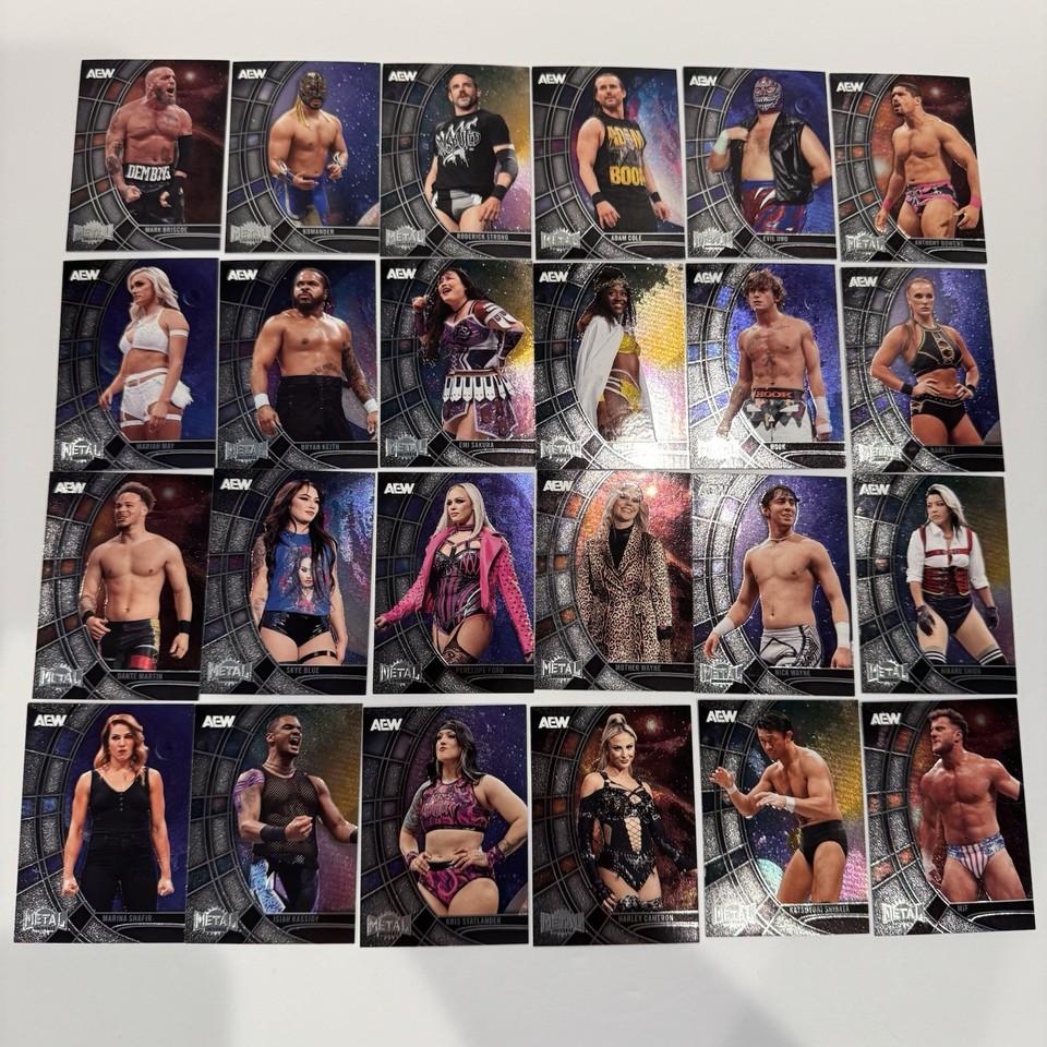 2025 Upper Deck Skybox AEW Metal Universe HUGE INSERT + BASE Lot of 104 ...