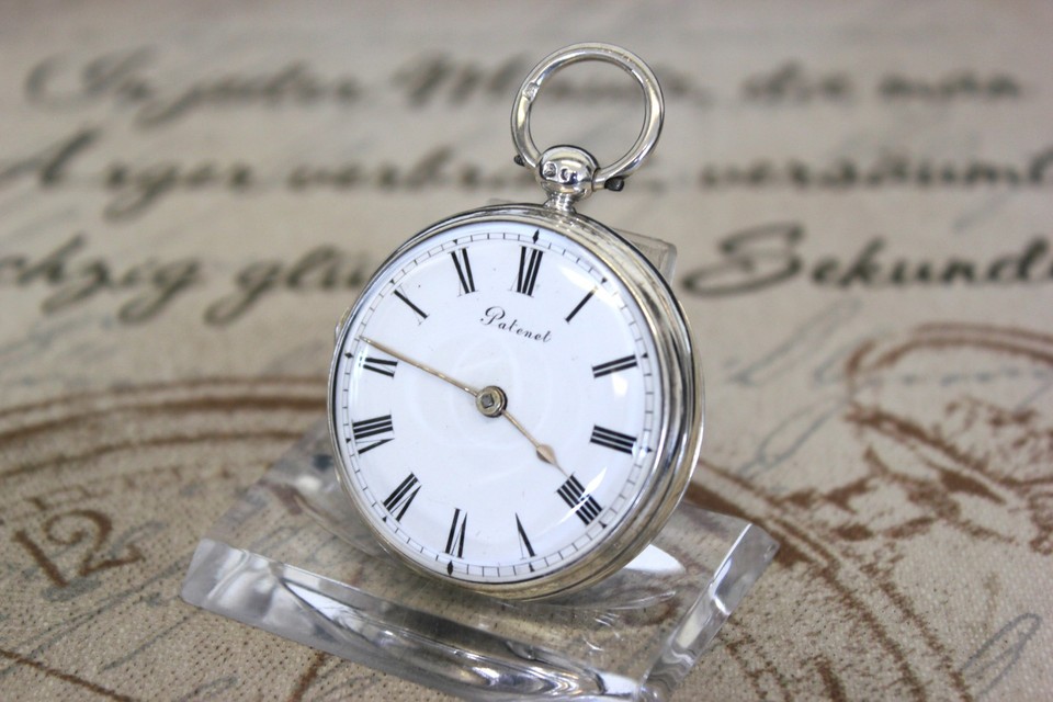 Antike miniatur fusee Patent Taschenuhr Silber pocket watch Alex Purvis ...