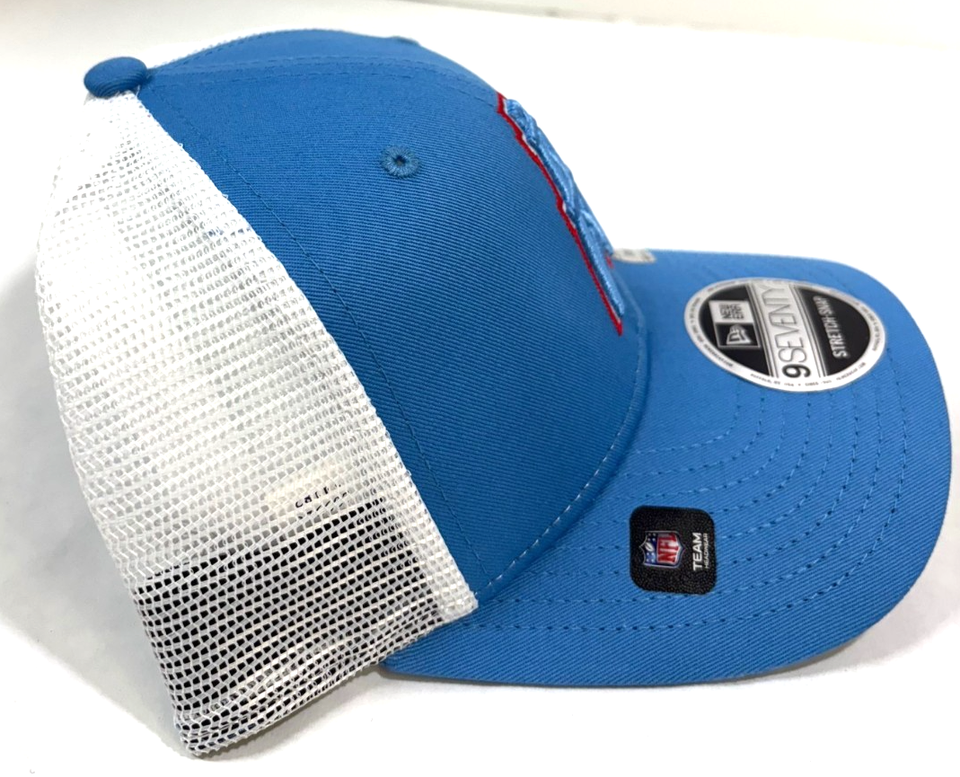 Houston Oilers NFL NE Stretch-Snap Snapback Trucker Hat~ Light Blue ...