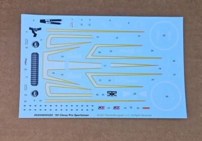Revell 1/25 1955 CHEVY PRO SPORTSMAN DECAL SHEET DRAG RACE PRO MOD | eBay