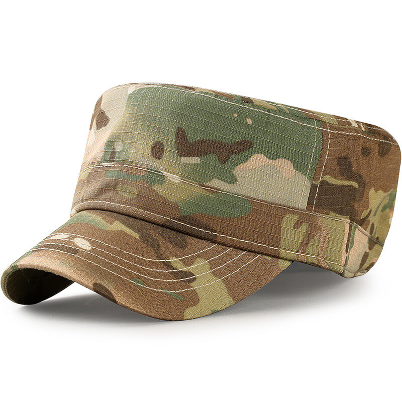 Men Army Cap Military Style Camouflage Flat Top Cadet Hat Trucker ...