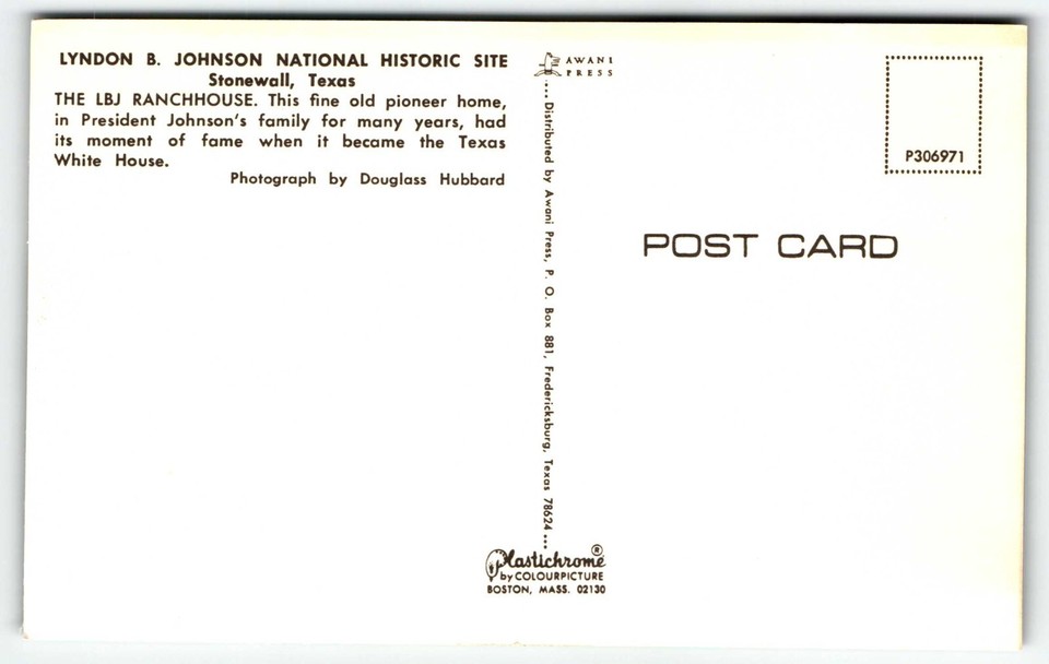 LBJ Ranch Home The Texas White House Chrome Postcard UNP Stonewall TX ...