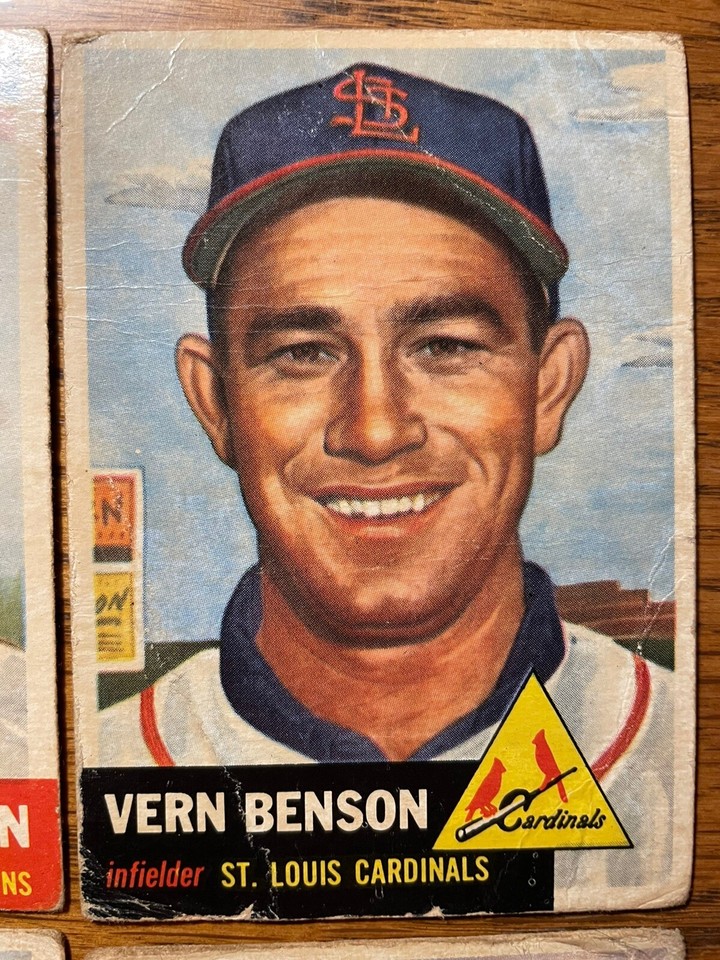 1953 Topps Vintage Baseball Lot Of 4, Cliff Fannin, Vern Benson, F, G ...