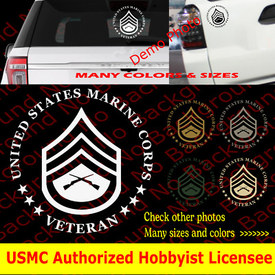 USMC Marines Staff Sergeant SGT Veteran Die Cut Sticker Vinyl Decal E6 ...