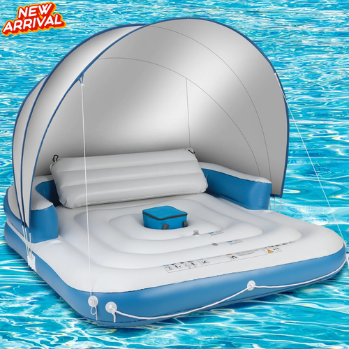 Large Inflatable Floating Party Island Sun Shade Canopy Adult Lake Raft ...