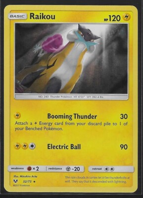 Pokemon Card Raikou 32/73 Holo Rare Shining Legends 2017 LP-NM | eBay