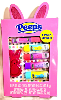 PEEPS 6 Pack Lip Set - 4 Lip Balms, Lip Gloss & Molded Lip Gloss | eBay