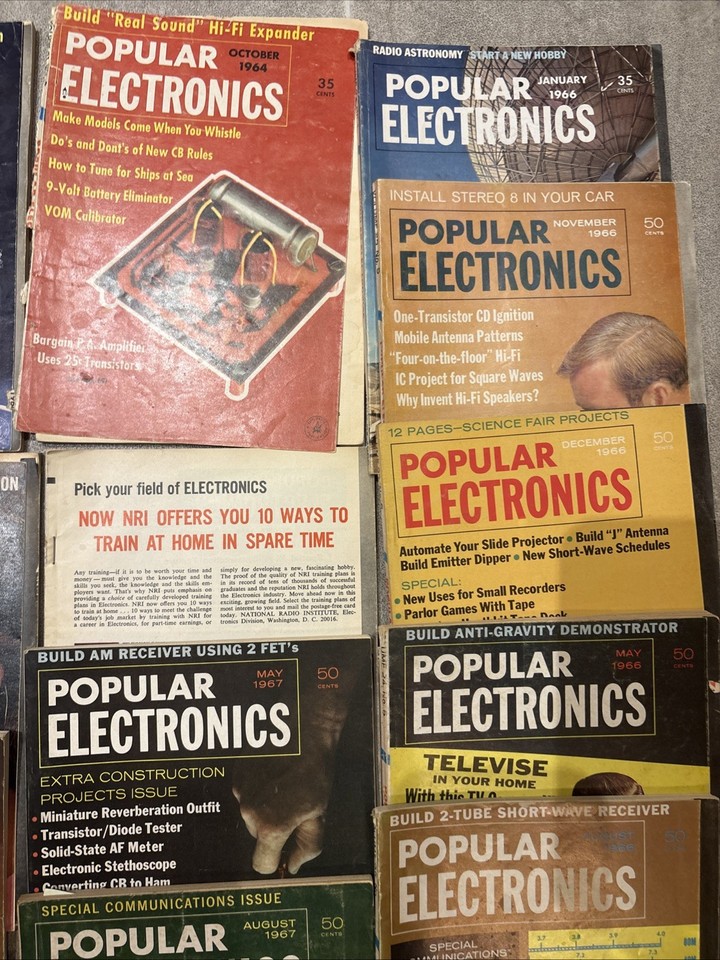 Vintage Popular Electronics Magazines lot of 32 Different Magazines ...