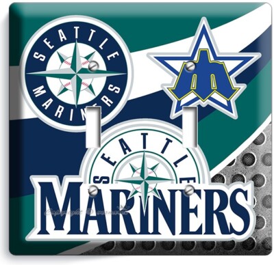 SEATTLE MARINERS BASEBALL TEAM DOUBLE LIGHT SWITCH WALL PLATE MAN CAVE ...