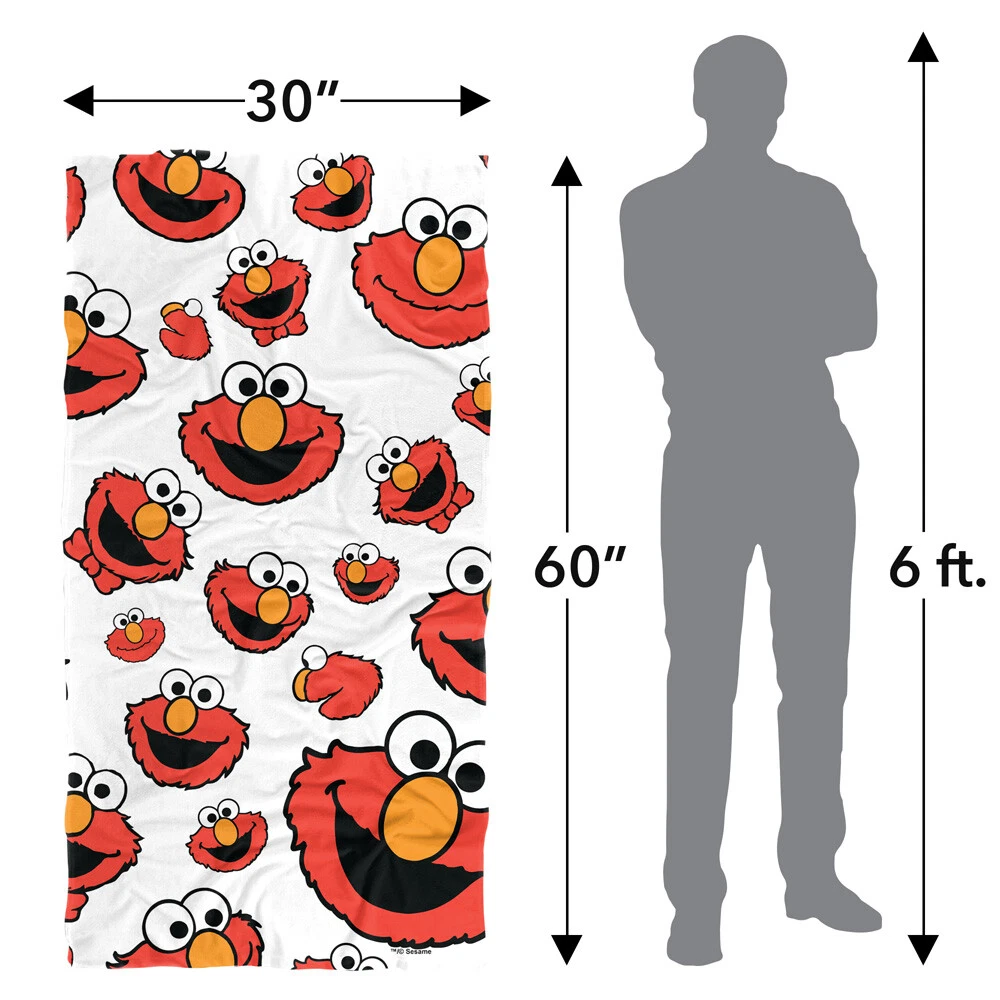 Sesame Street Elmo Face Pattern Officially Licensed Beach Towel 30"x60 ...
